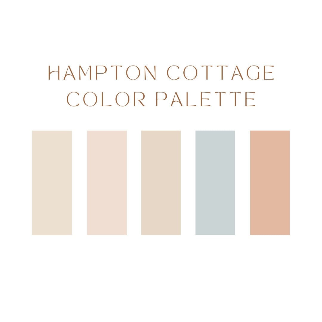 Hampton Cottage Color Palette - Curated Paint Colors for Your Home - Etsy