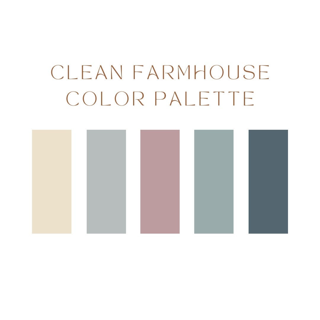 Clean Farmhouse Color Palette - Curated Paint Colors for Your Home - Etsy