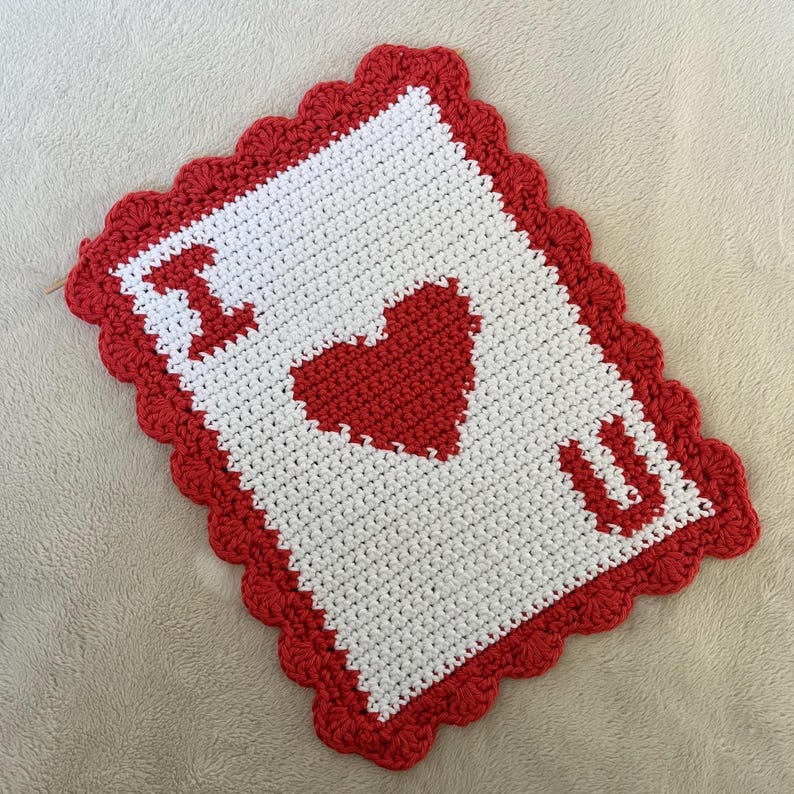 Playing Card Crochet Tapestry Pattern: I Love You Gift (PDF Digital ...