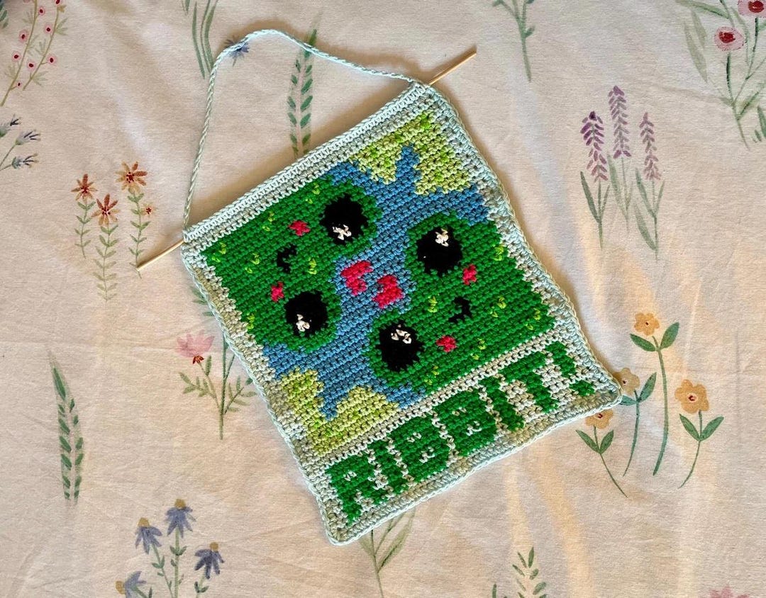 Love Frog Ribbit Crochet Pattern - Easy Tapestry Wall Hanging - Instant ...