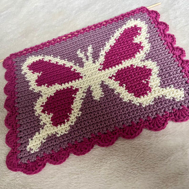 Heart Butterfly Crochet Tapestry Pattern: Y2K Home Decor (PDF Digital ...