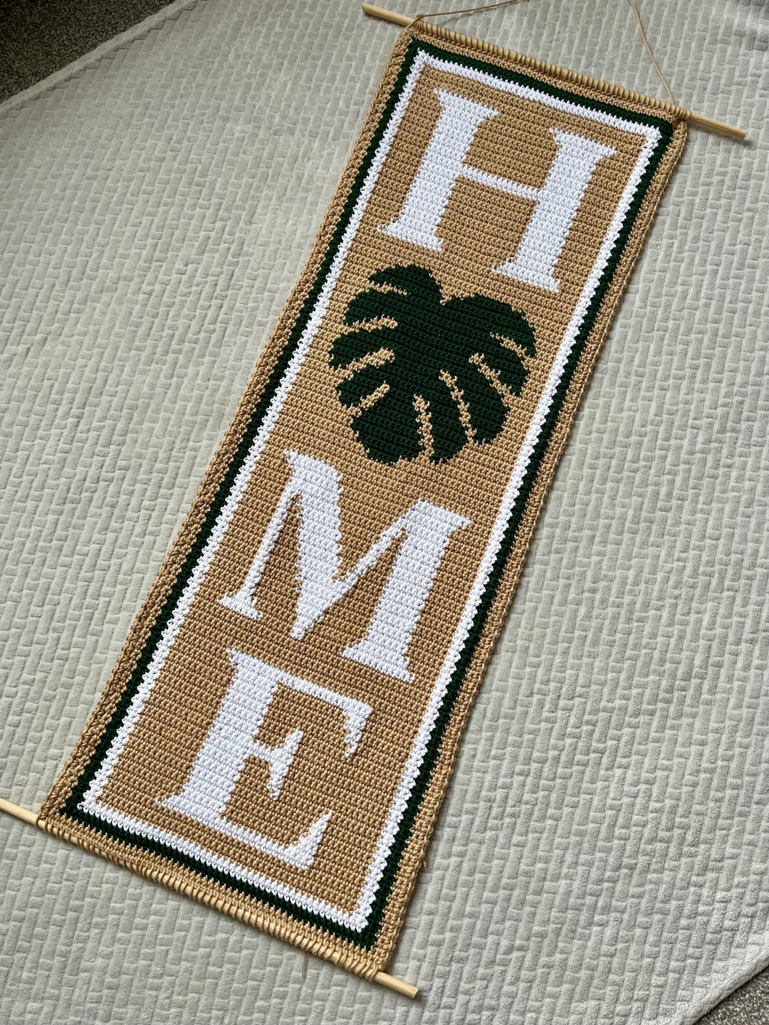Crochet Monstera Leaf Tapestry Pattern: Home Decor (PDF Digital ...