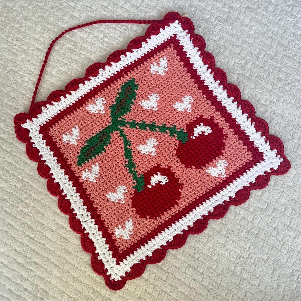 Y2K Crochet Cherry Heart Tapestry Pattern (PDF Digital Download) - Etsy