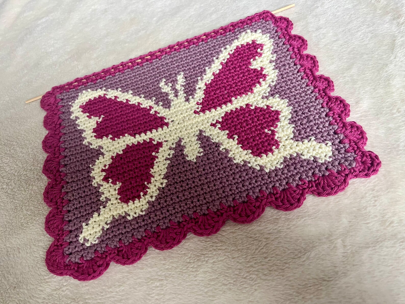 Cute Heart Butterfly Y2K Crochet Tapestry Pattern Crocheted Gift ...