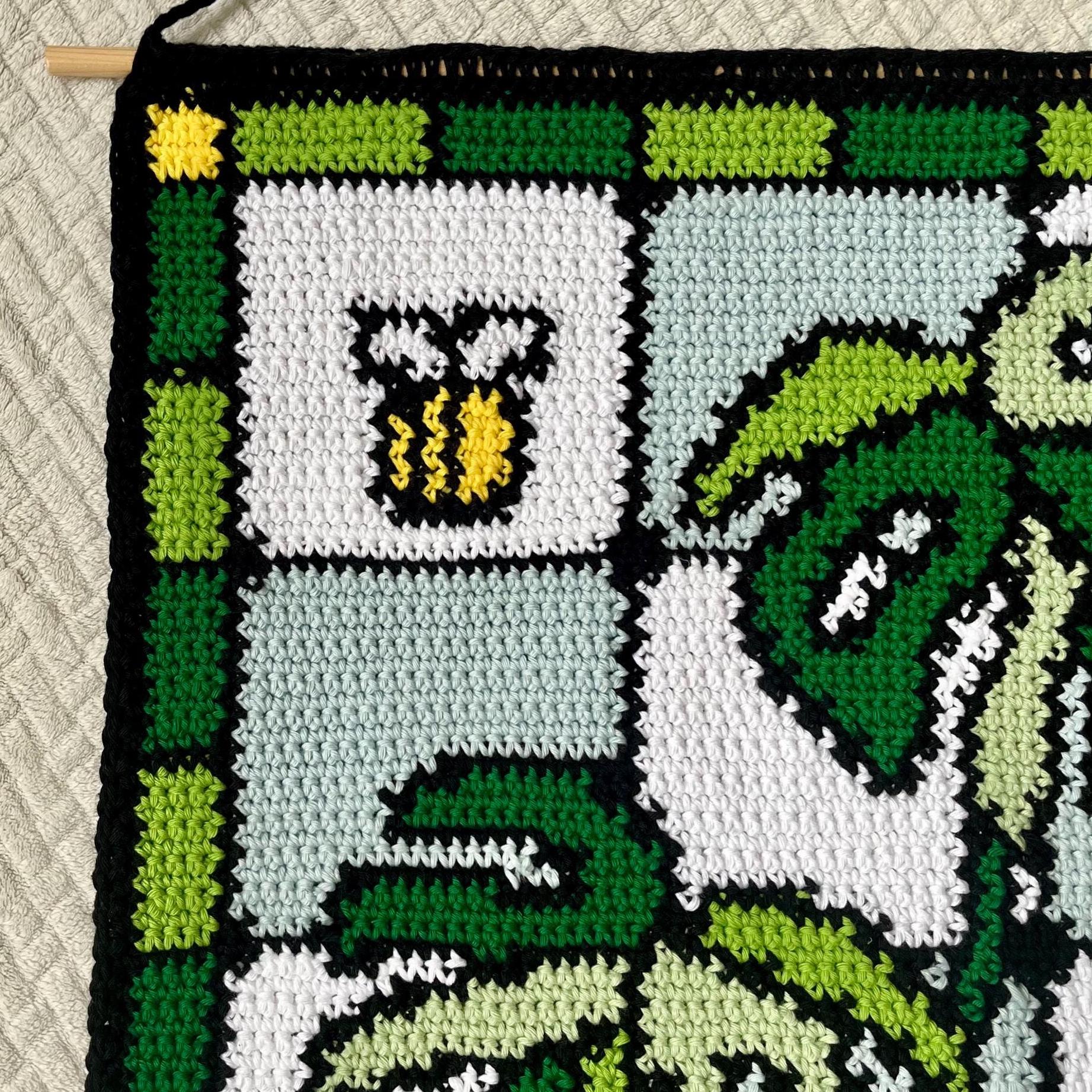 Monstera Crochet Tapestry Pattern: Stain-glass Window, Colour Block ...