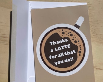 Thanks A Latte SVG PDF Eps Coffee Cafe - Etsy