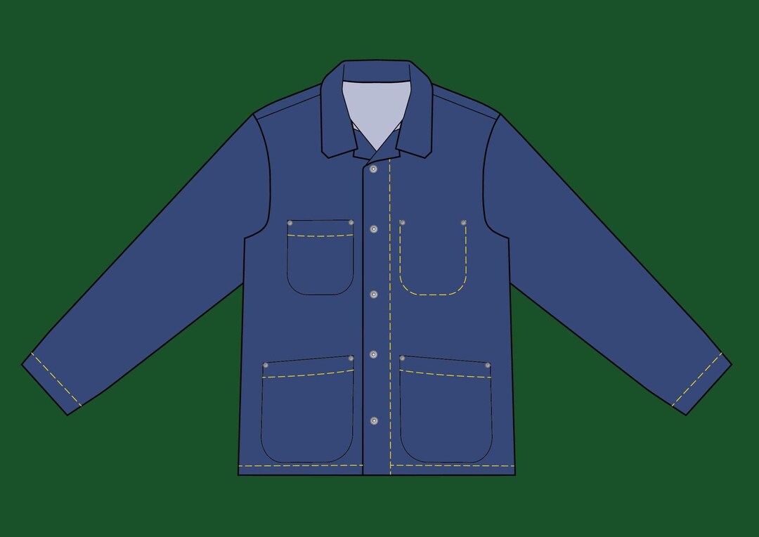 Chore Jacket Pattern Size M - Etsy