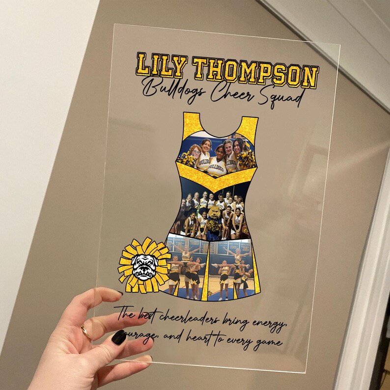 Custom Cheer Uniform Acrylic Plaque, Personalized Cheerleader Photos ...