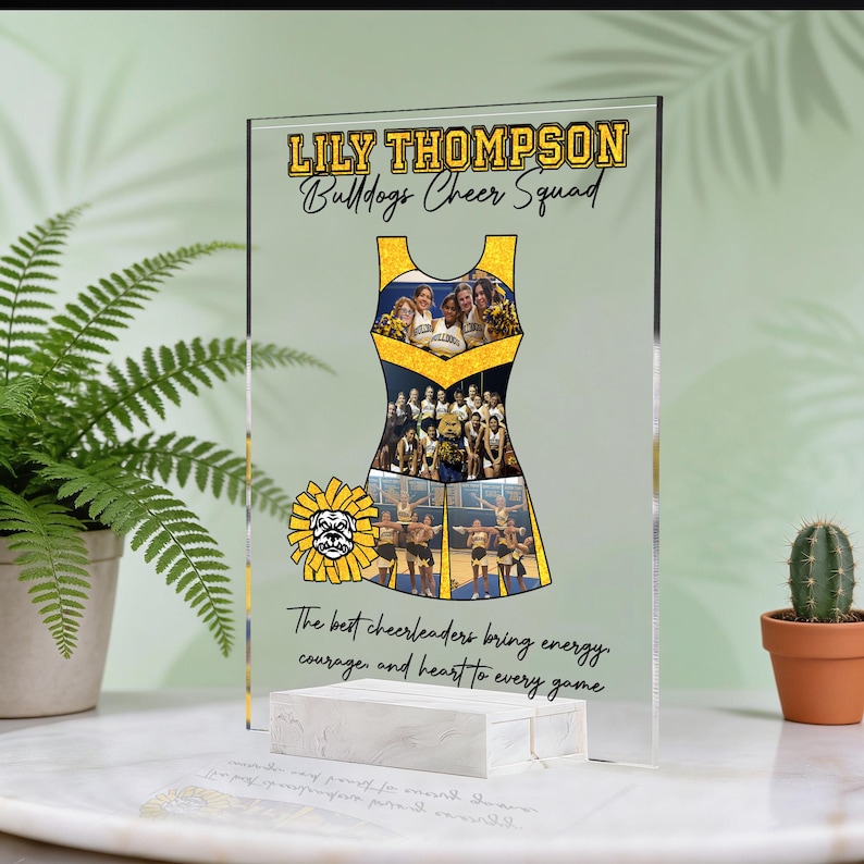 Custom Cheer Uniform Acrylic Plaque, Personalized Cheerleader Photos ...