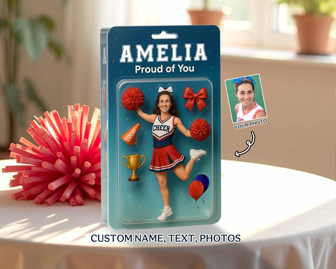 Personalized Photo Cheer Acrylic Block, Cheerleader Figure Acrylic ...