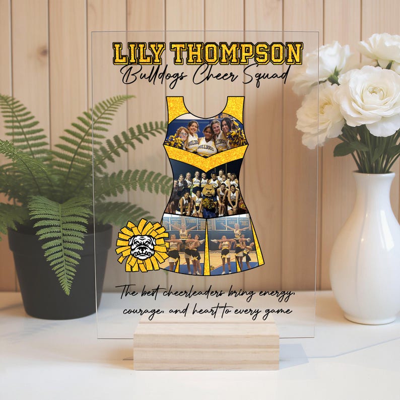 Custom Cheer Uniform Acrylic Plaque, Personalized Cheerleader Photos ...