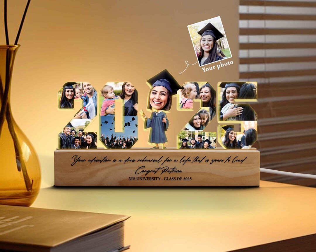 Customized Graduation Photo Collage 2025 Night Lights, Graduation Sign ...