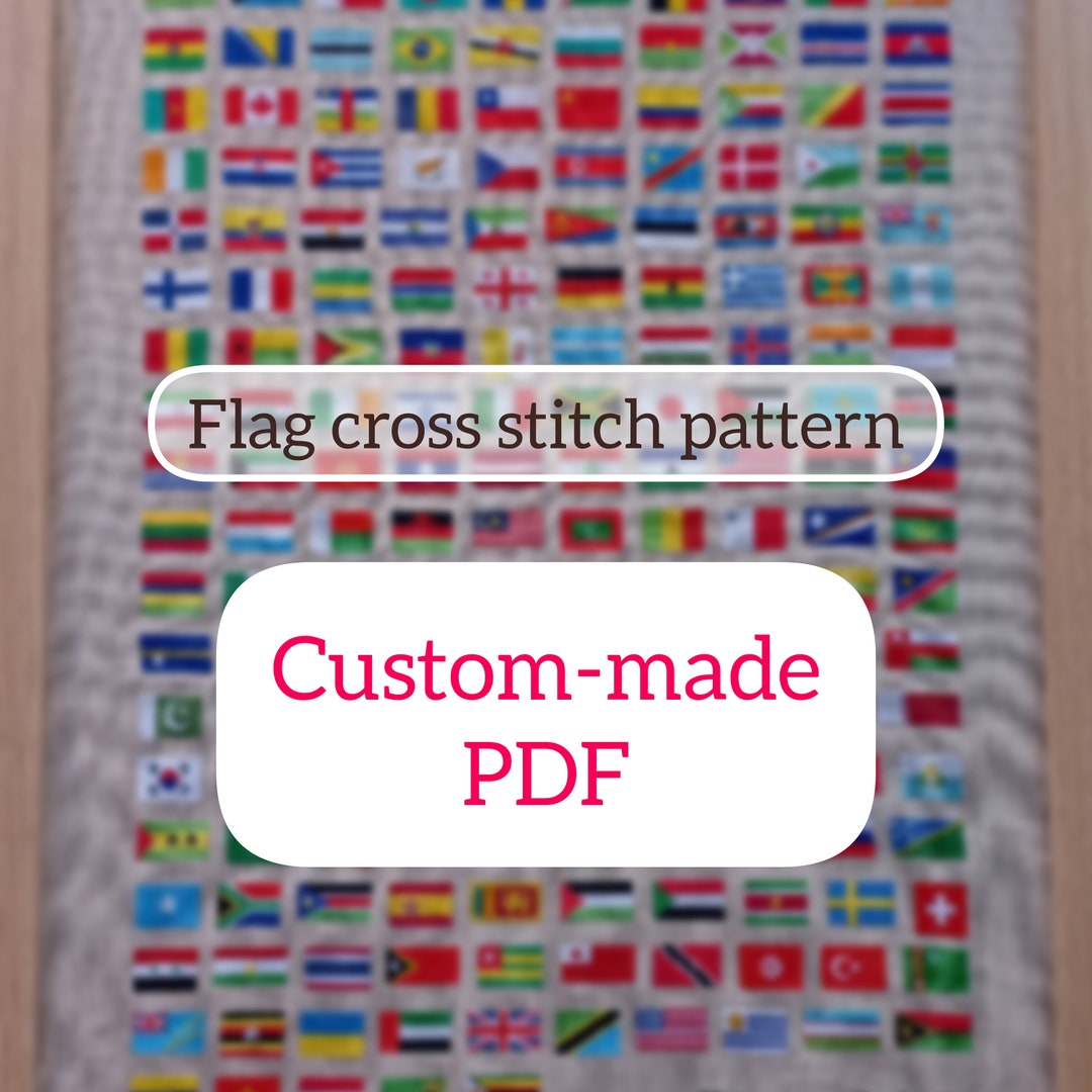 Custom World Flags Cross Stitch Pattern (PDF) - Etsy Canada
