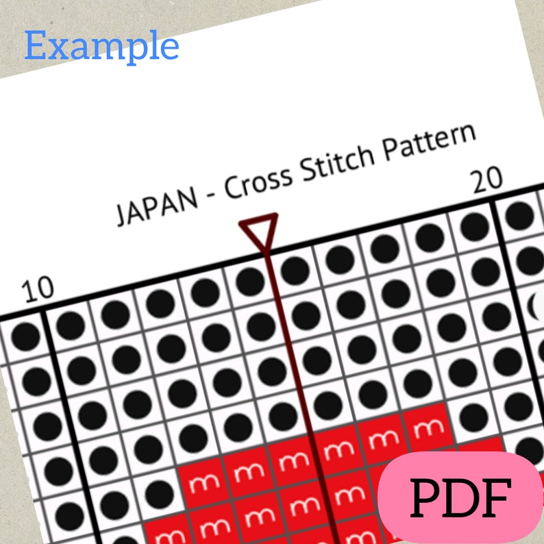 South Korea Flag Cross Stitch Pattern - Etsy