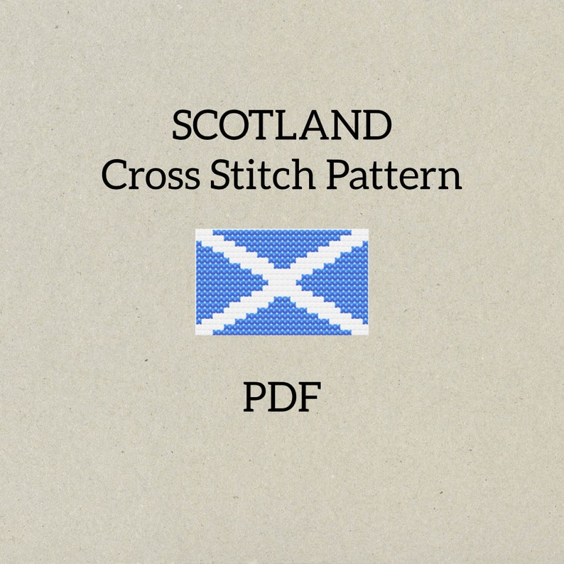 Scotland Flag Cross Stitch Pattern - Etsy