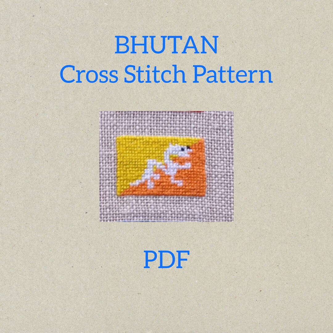Bhutan Flag Cross Stitch Pattern - Etsy