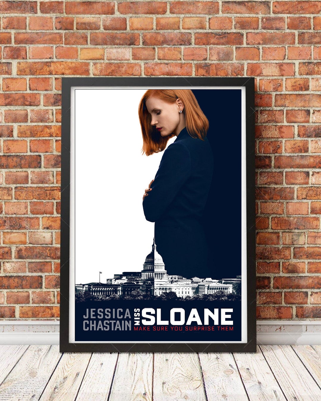 Miss Sloane (2016) Movie Poster Print, Canvas Wall Art, Room Decor ...