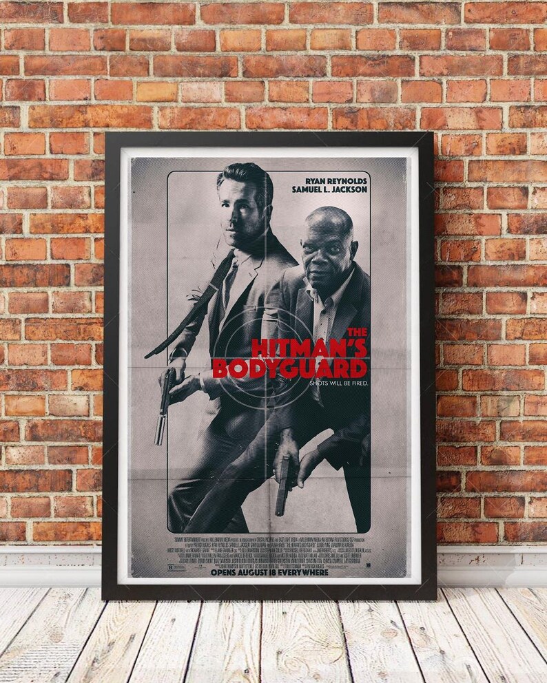 The Hitman's Bodyguard 2017 Movie Poster Print, Canvas Wall Art, Room ...