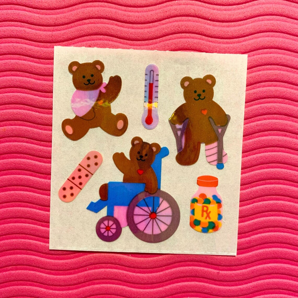 Sandylion Vintage Stickers Pearly Get Well Soon Hospital Medical Teddy ...