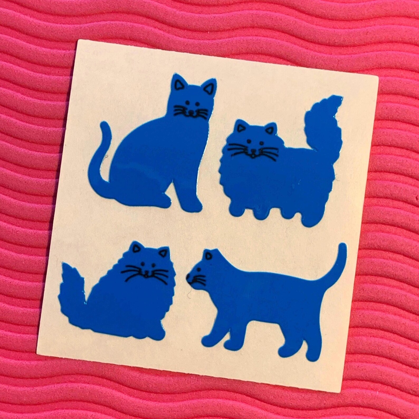 Sandylion Vintage Stickers Kromekote Blue Neon Cats Cute - Etsy