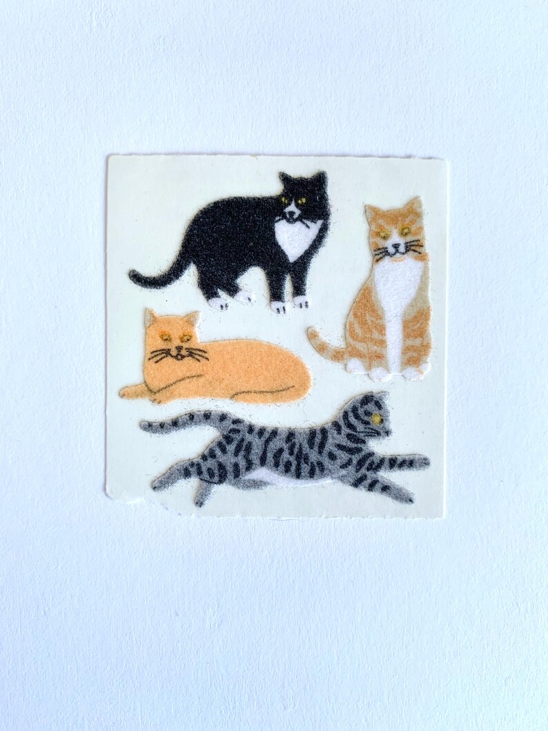 Sandylion Vintage Stickers Fuzzy Cats Cute - Etsy