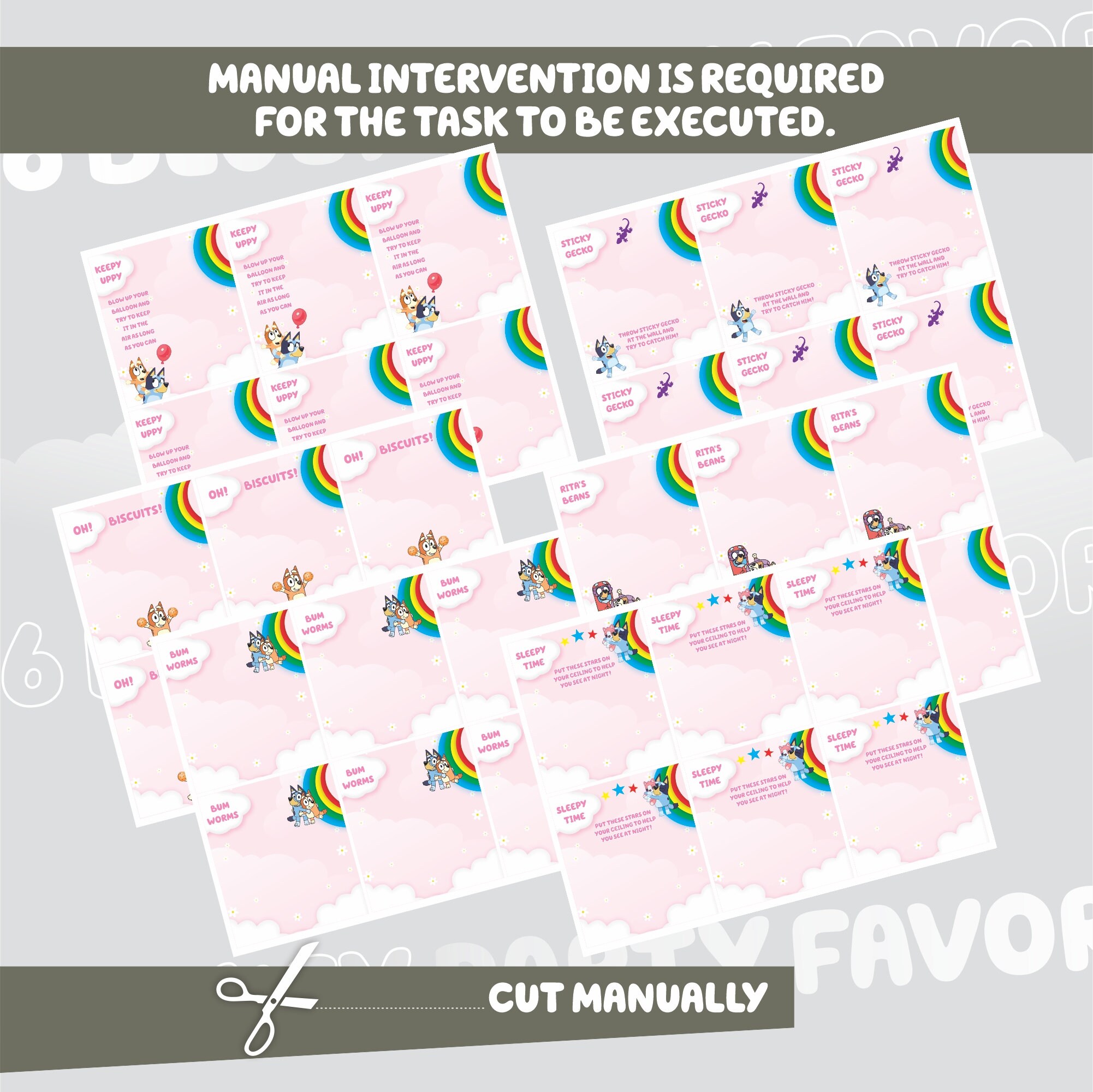 6 Bluey Party Favor Printable Bluey Birthday Treat Bundles Bluey Dog ...