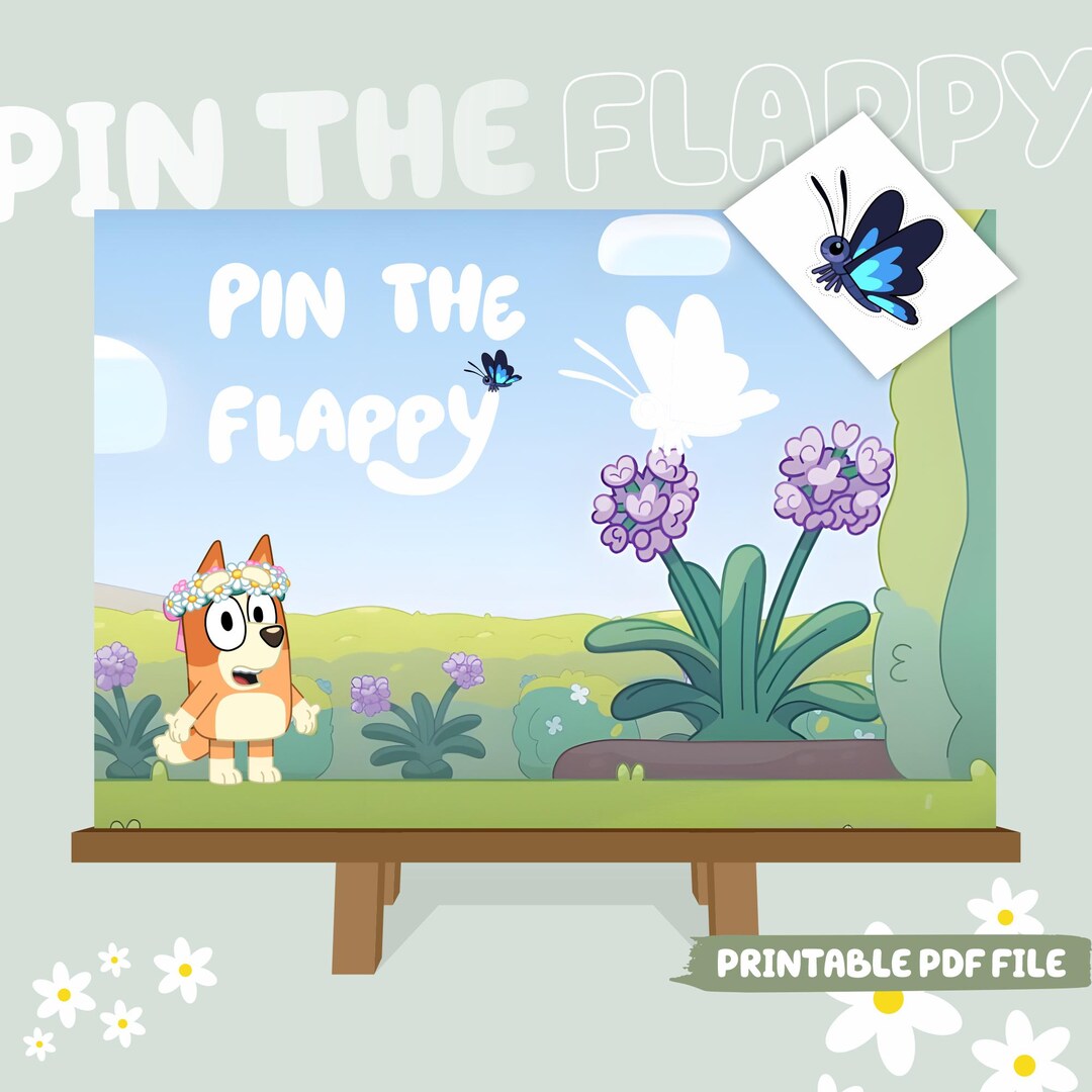 Pin the Tail Bluey Dance Mode Bandit Bluey Theme Party Game Activity ...