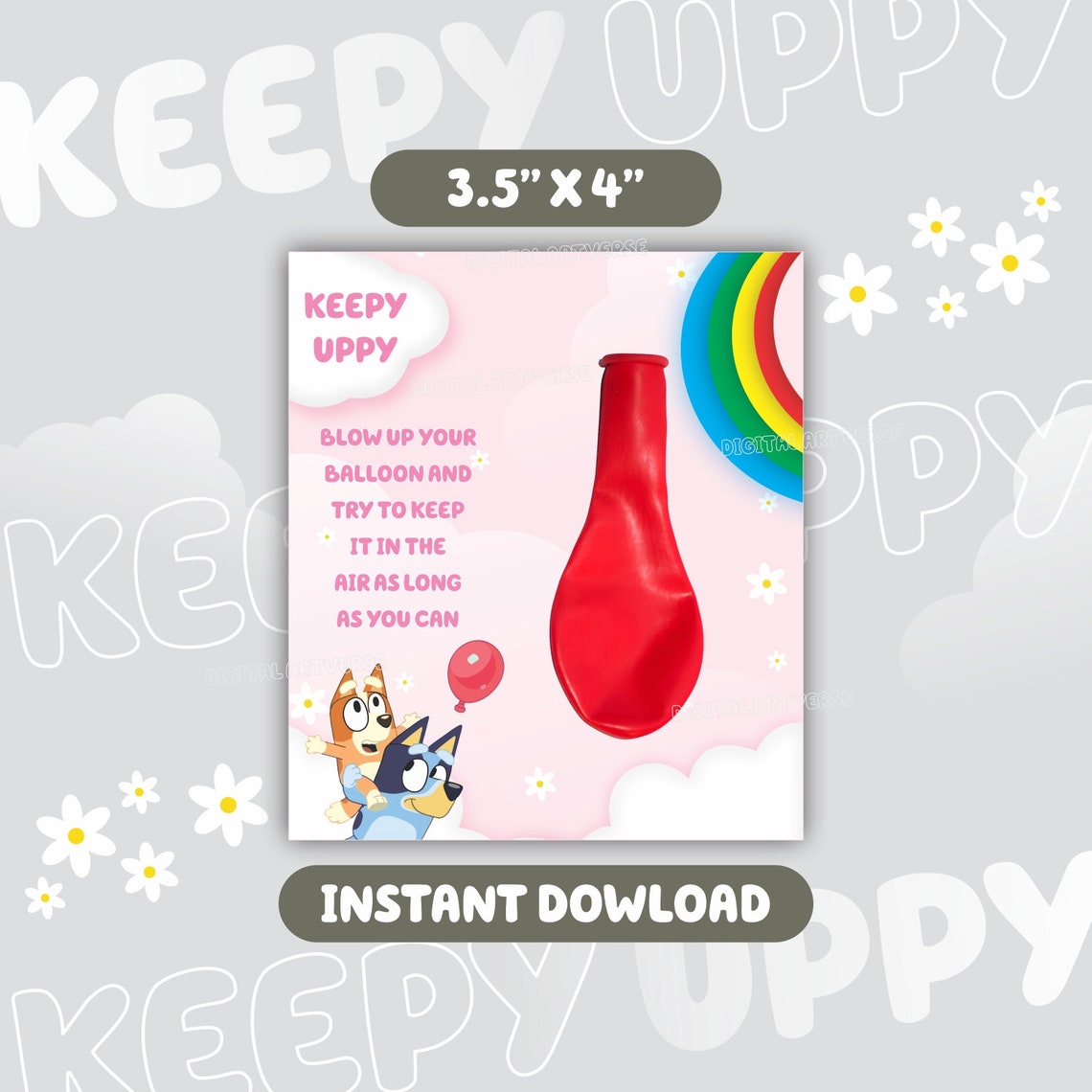 Keepy Uppy Party Favor Bluey Birthday Gift for Girl Blue Dog Theme ...