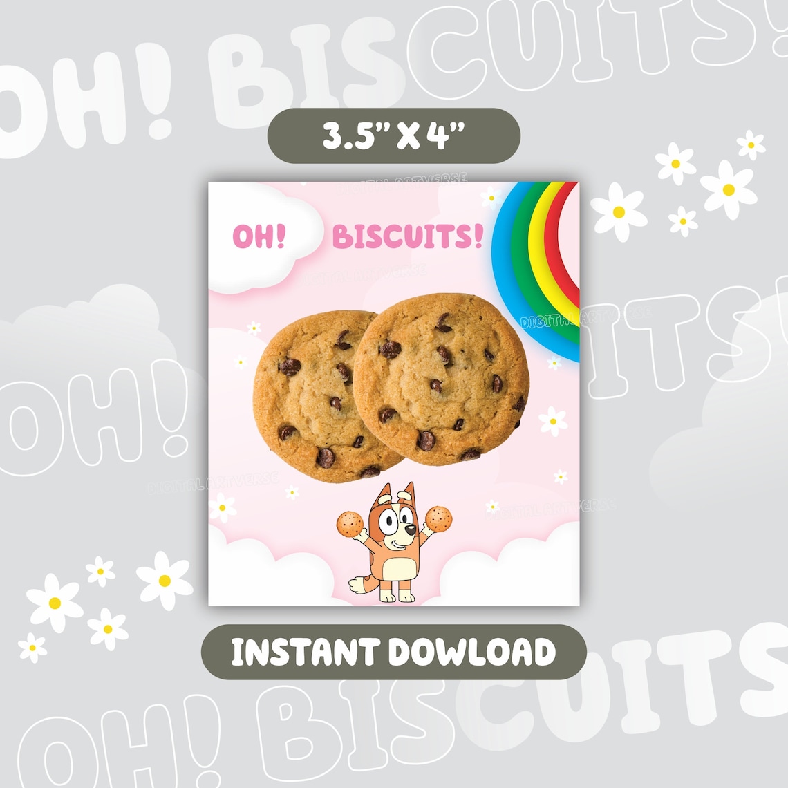 Oh Biscuits Bluey Party Favors Printable Bluey Birthday Treat Bundles ...