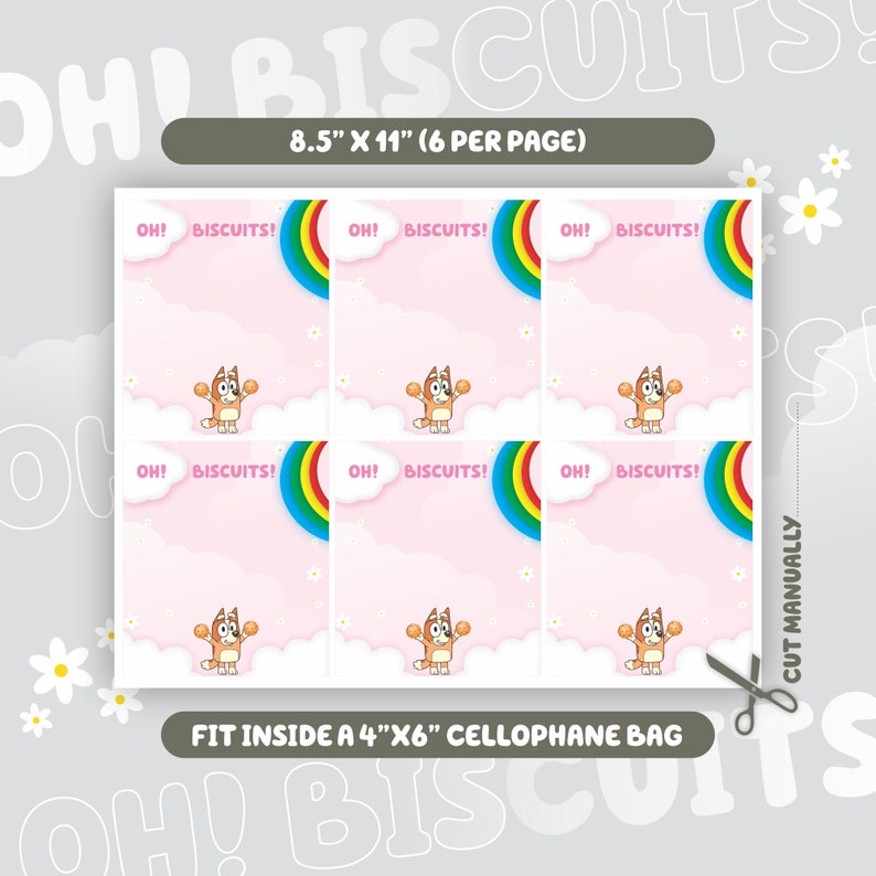 Oh Biscuits Bluey Party Favors Printable Bluey Birthday Treat Bundles ...