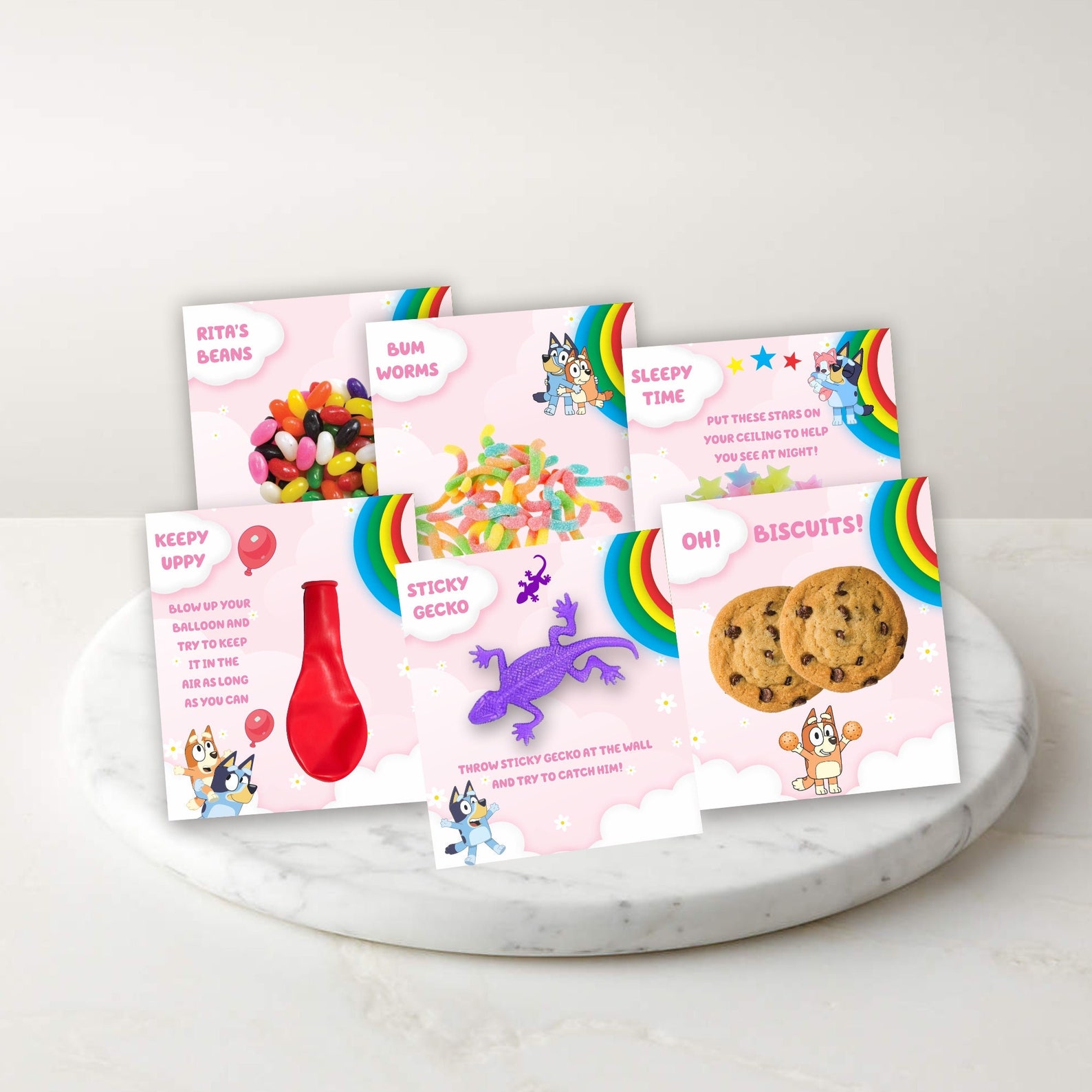 6 Bluey Party Favor Printable Bluey Birthday Treat Bundles Bluey Dog ...