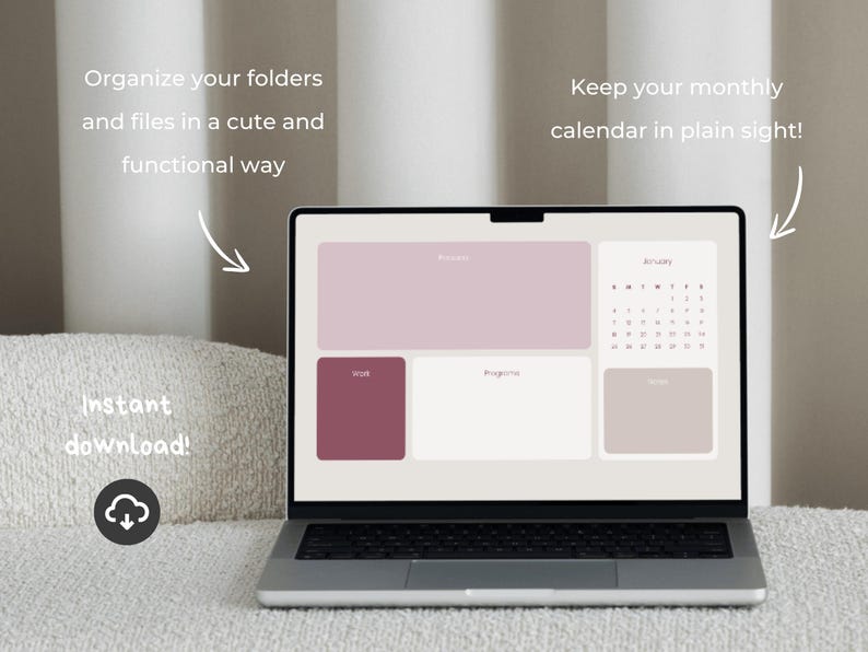 Desktop Organizer Wallpaper Set: Themed Background & Folder Icons (mac ...