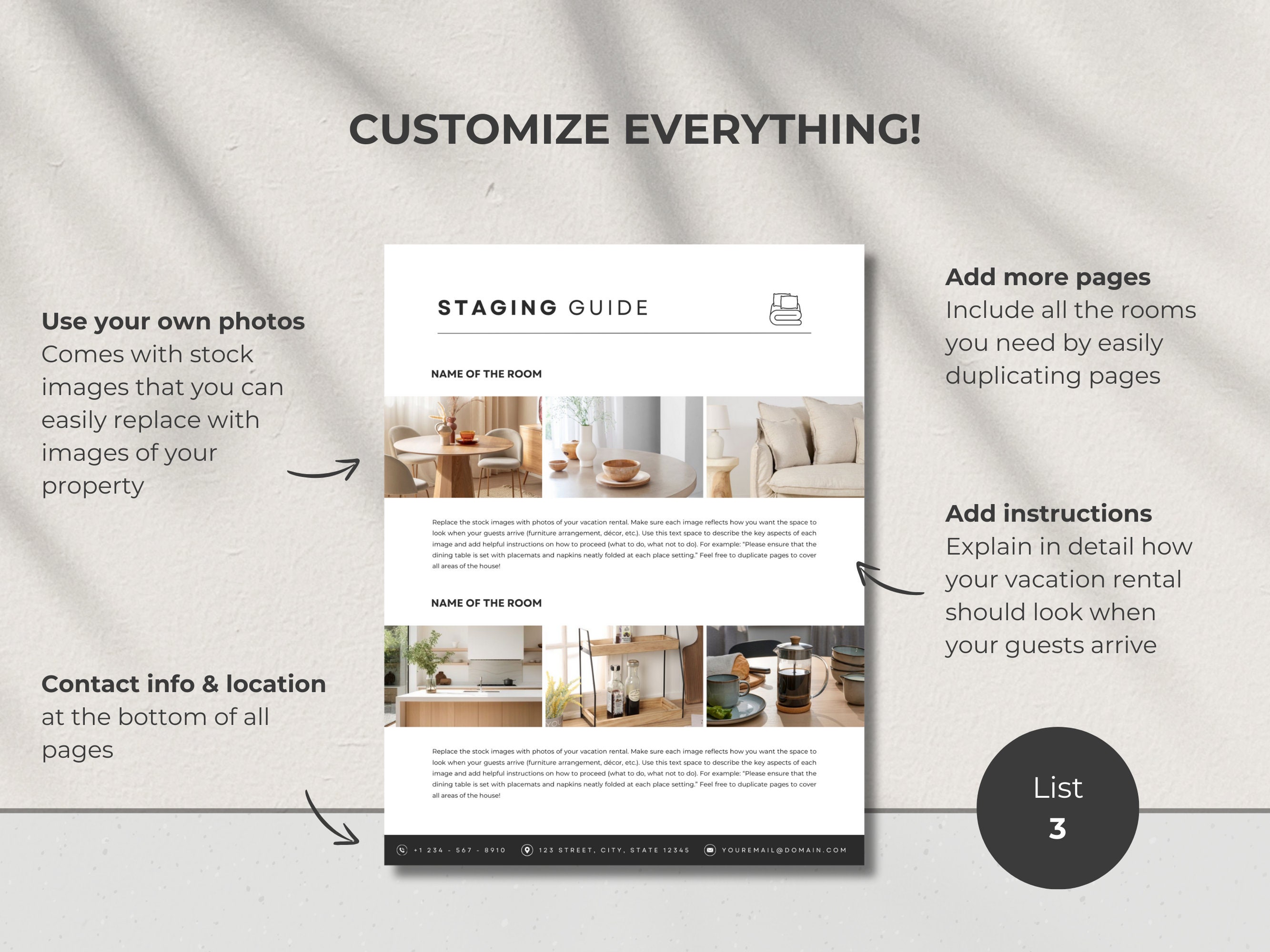 Guest Turnover Binder: Airbnb Checklist Bundle, Cleaning, Inventory ...