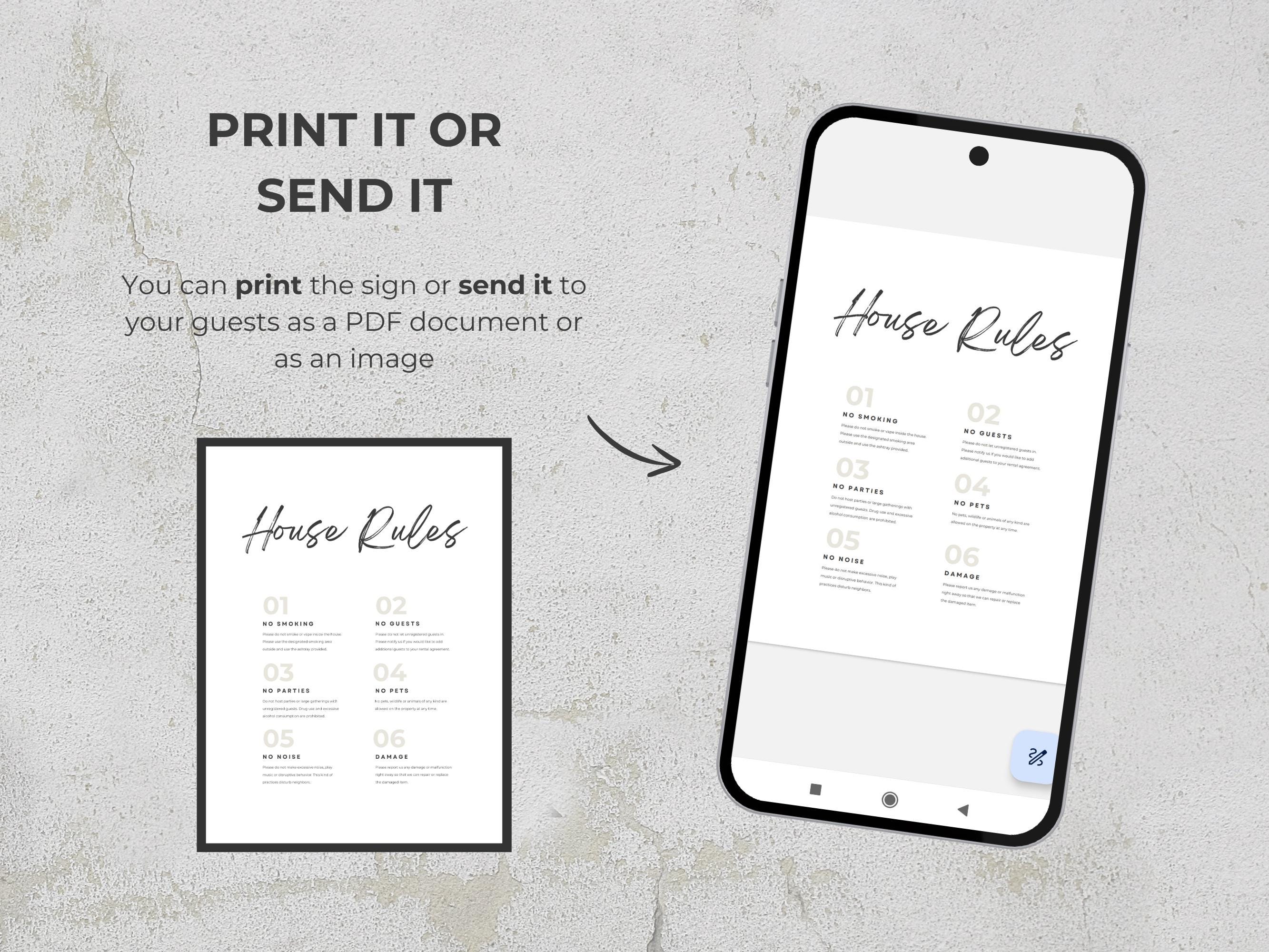 Airbnb House Rules Template, Airbnb Rules Sign, Airbnb House Rules ...