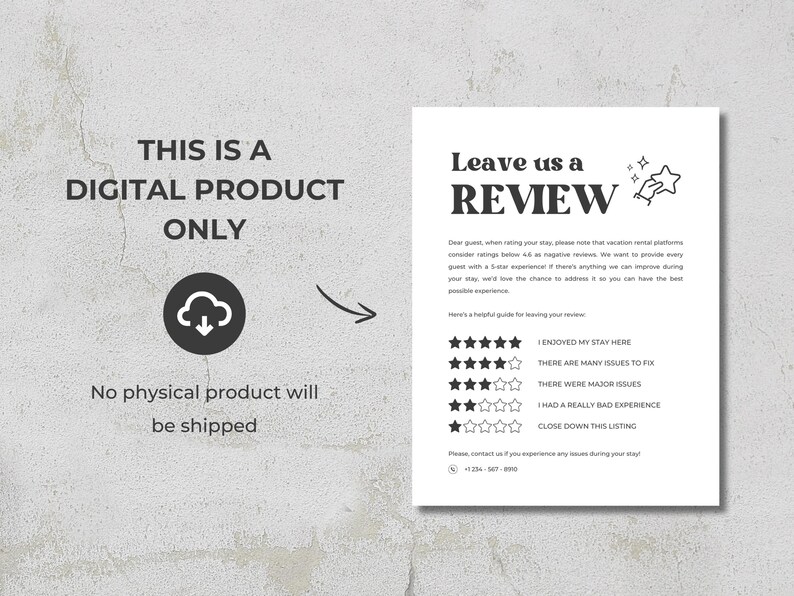 Airbnb 5-star Rating Sign: Vacation Rental Review Guide (editable Canva ...