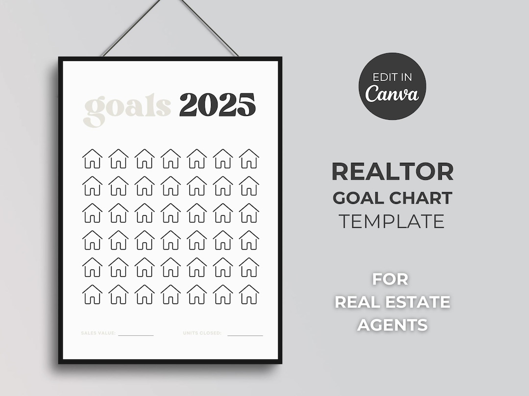 Real Estate Goal Chart, Printable Realtor Goal Tracker, Realtor Sales ...