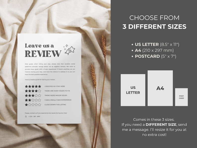 Airbnb 5-star Rating Sign: Vacation Rental Review Guide (editable Canva ...