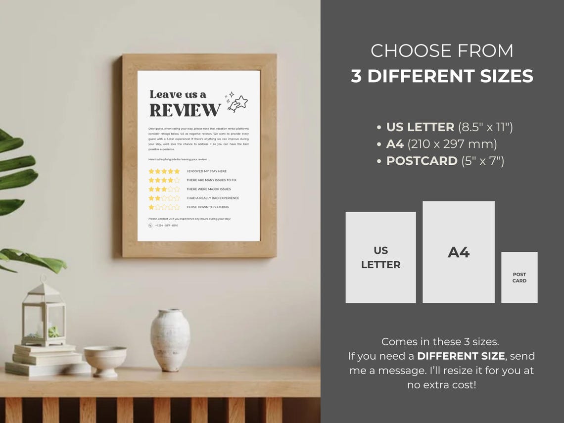 Airbnb Review Sign, Airbnb Rating, Airbnb Star Rating Explanation ...