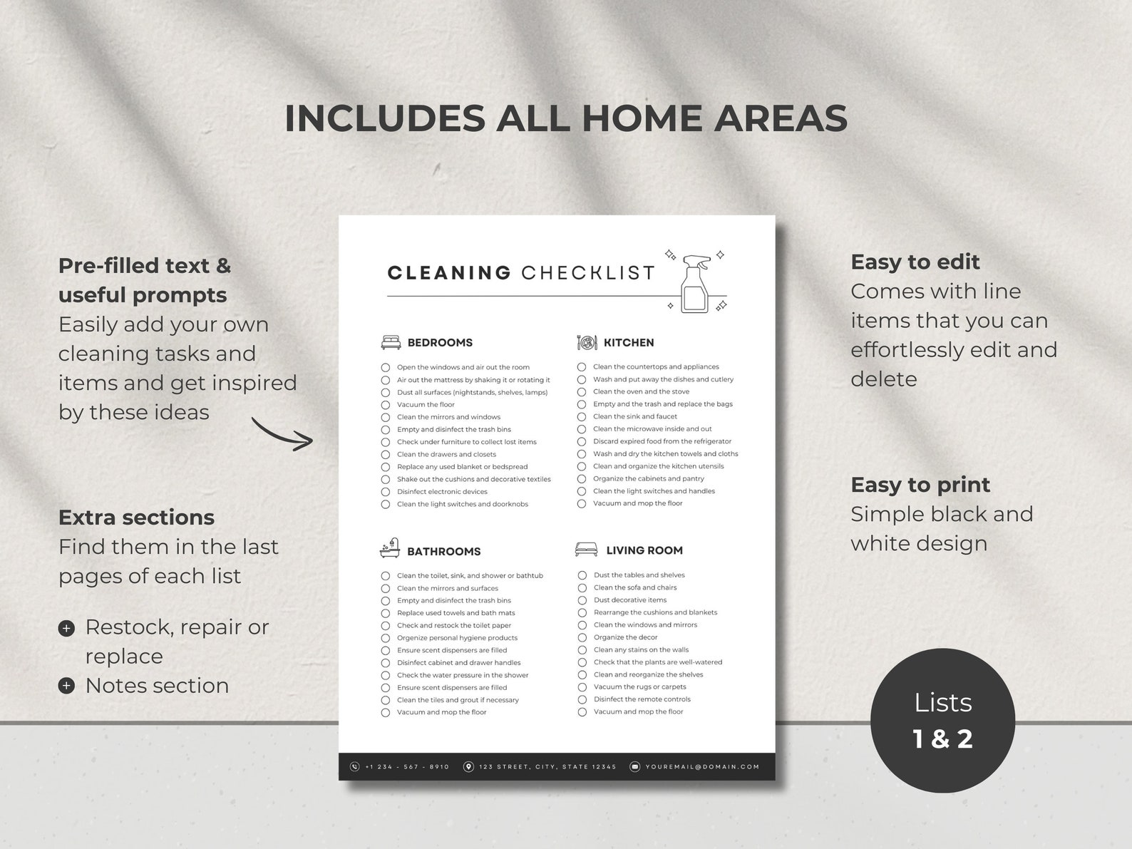 Guest Turnover Binder: Airbnb Checklist Bundle, Cleaning, Inventory ...