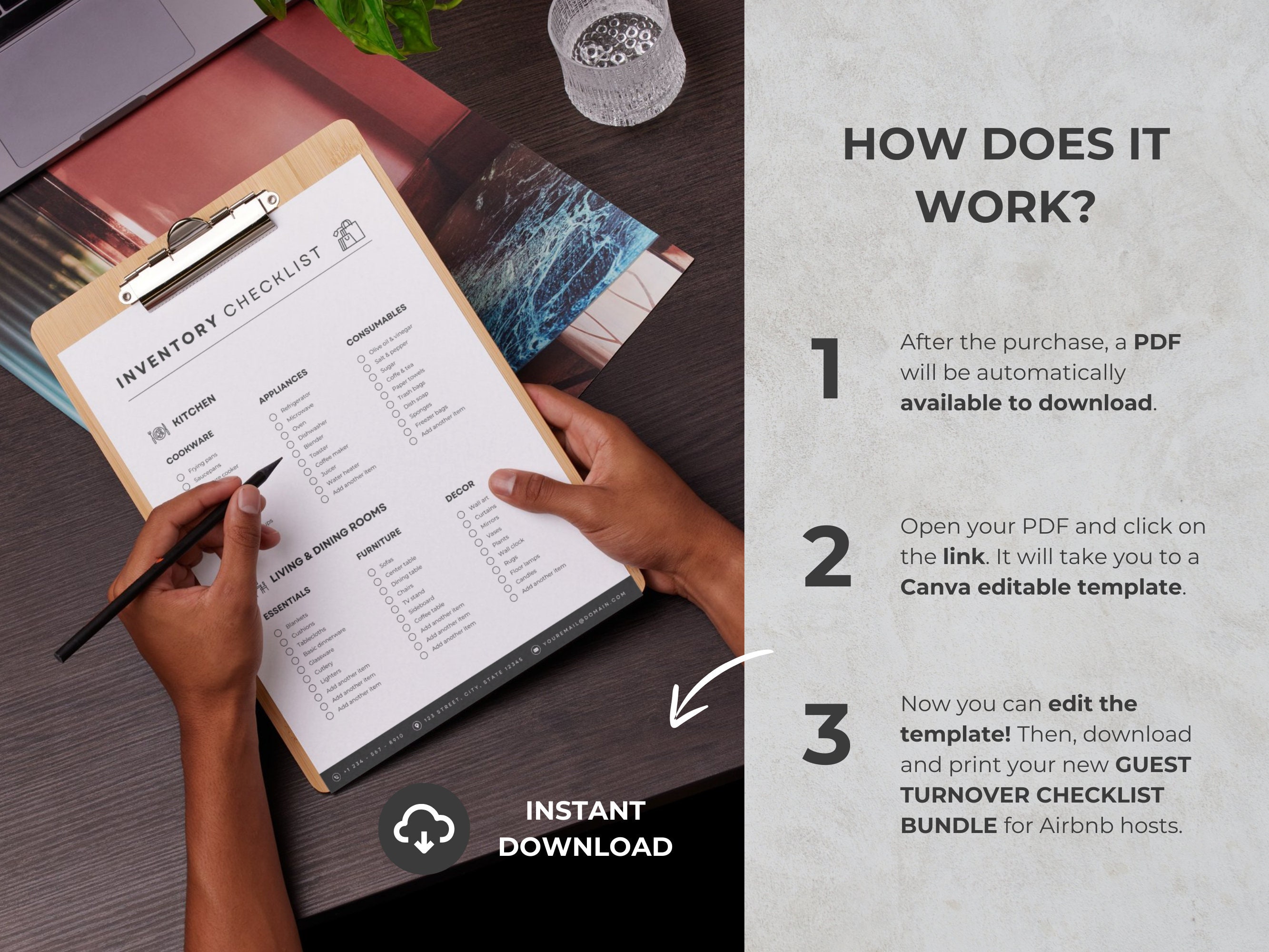 Guest Turnover Binder: Airbnb Checklist Bundle, Cleaning, Inventory ...