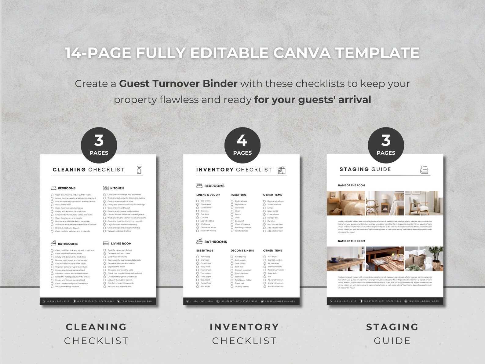 Guest Turnover Binder: Airbnb Checklist Bundle, Cleaning, Inventory ...