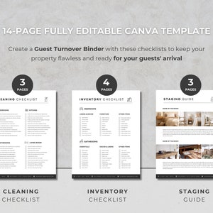 Guest Turnover Binder: Airbnb Checklist Bundle, Cleaning, Inventory ...