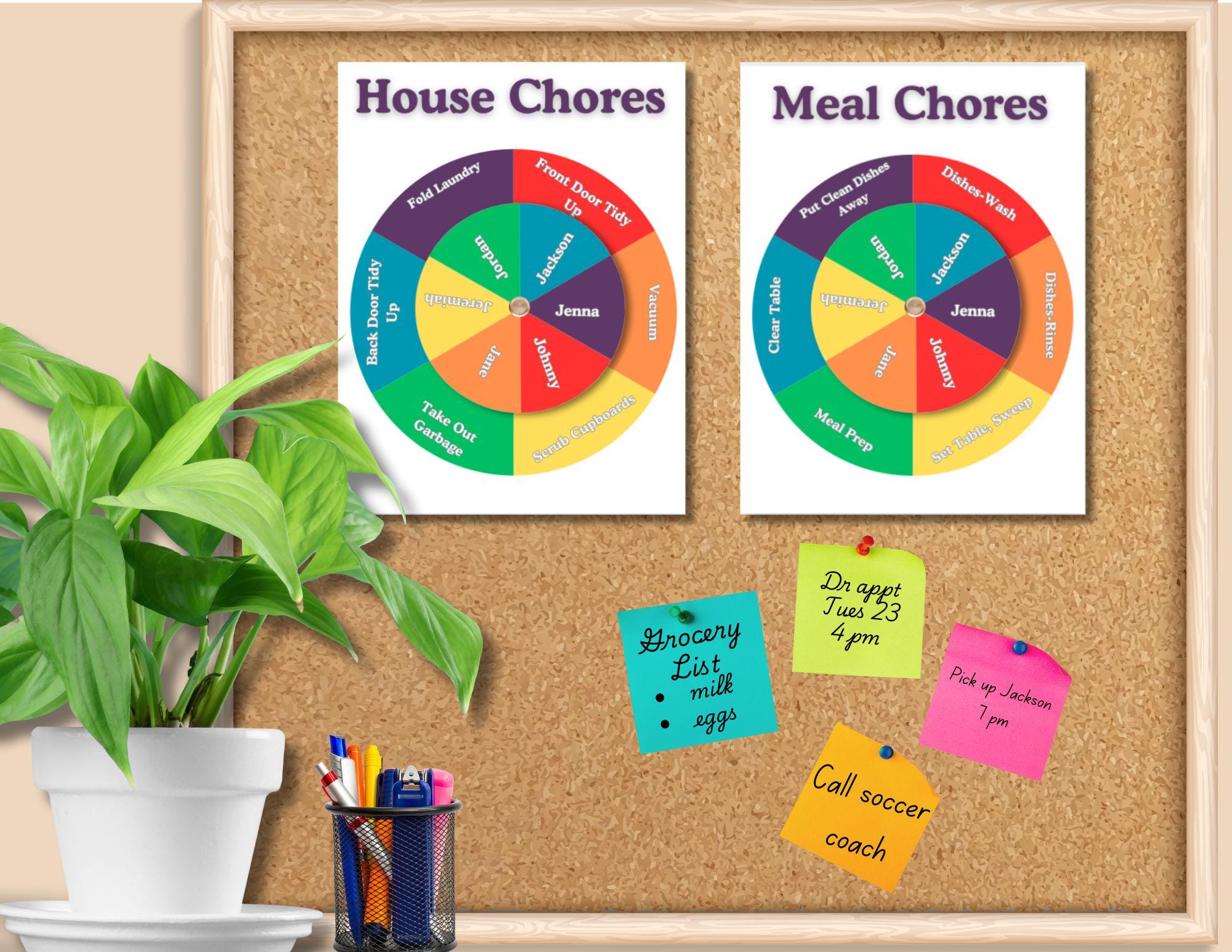 Rotating Chore Chart for Family/roommates. Customizable Canva Template ...