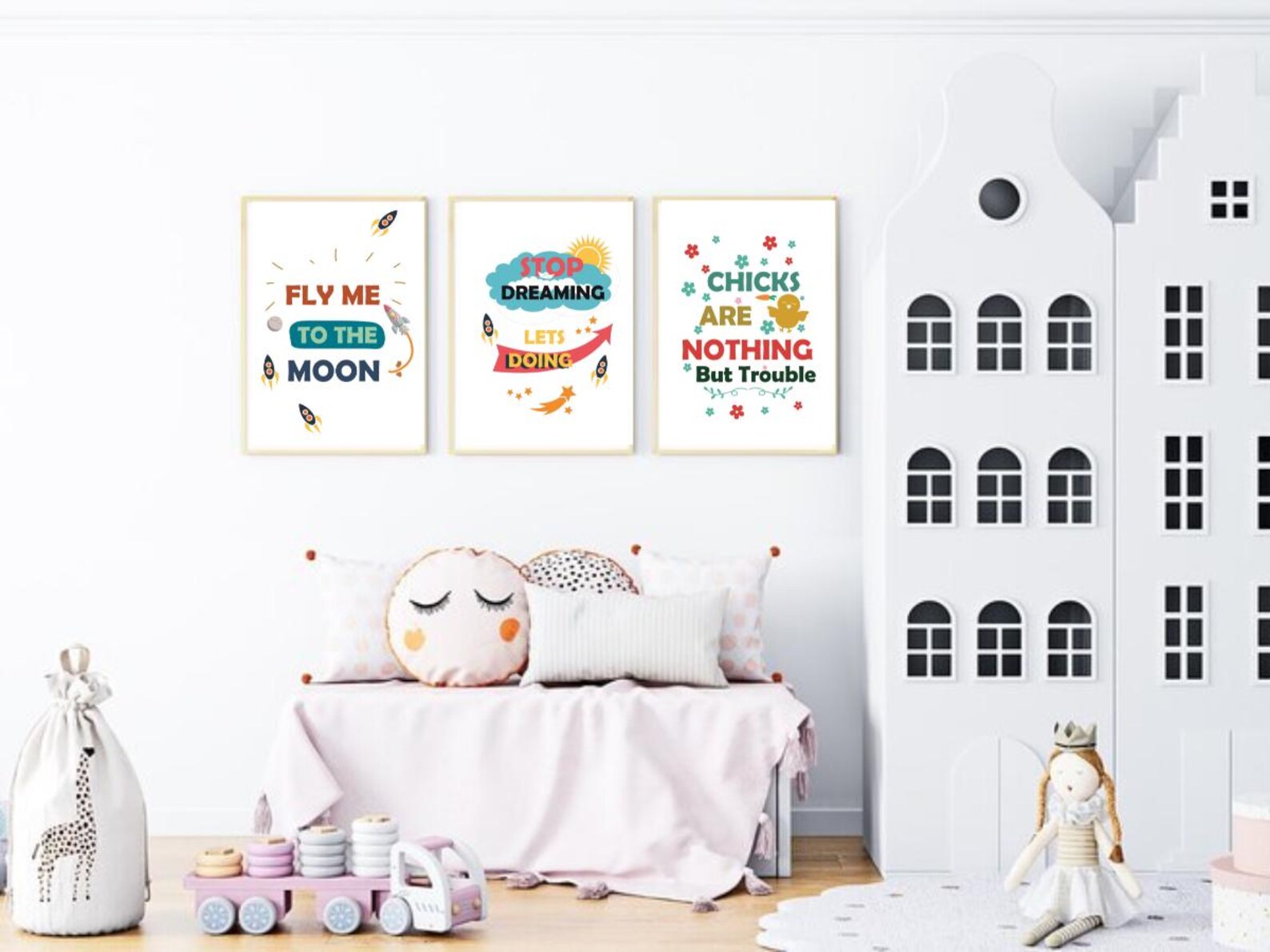 Fly Me to the Moon Digital Printable Poster and Stickers for Kids ...