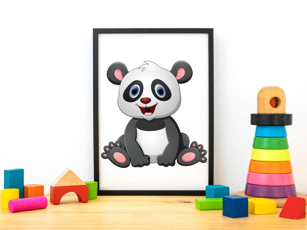Adorable Panda Illustration | Printable Poster & Stickers | Cute Animal ...
