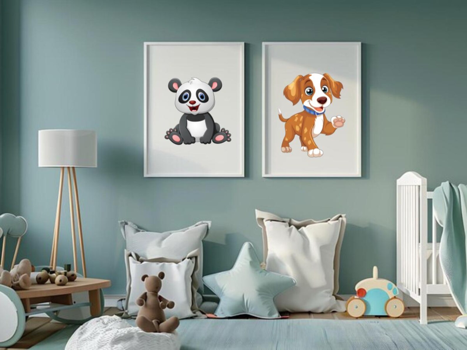 Cute Fox Cartoon Digital Printable Poster & Sticker | Nursery Fox Wall ...
