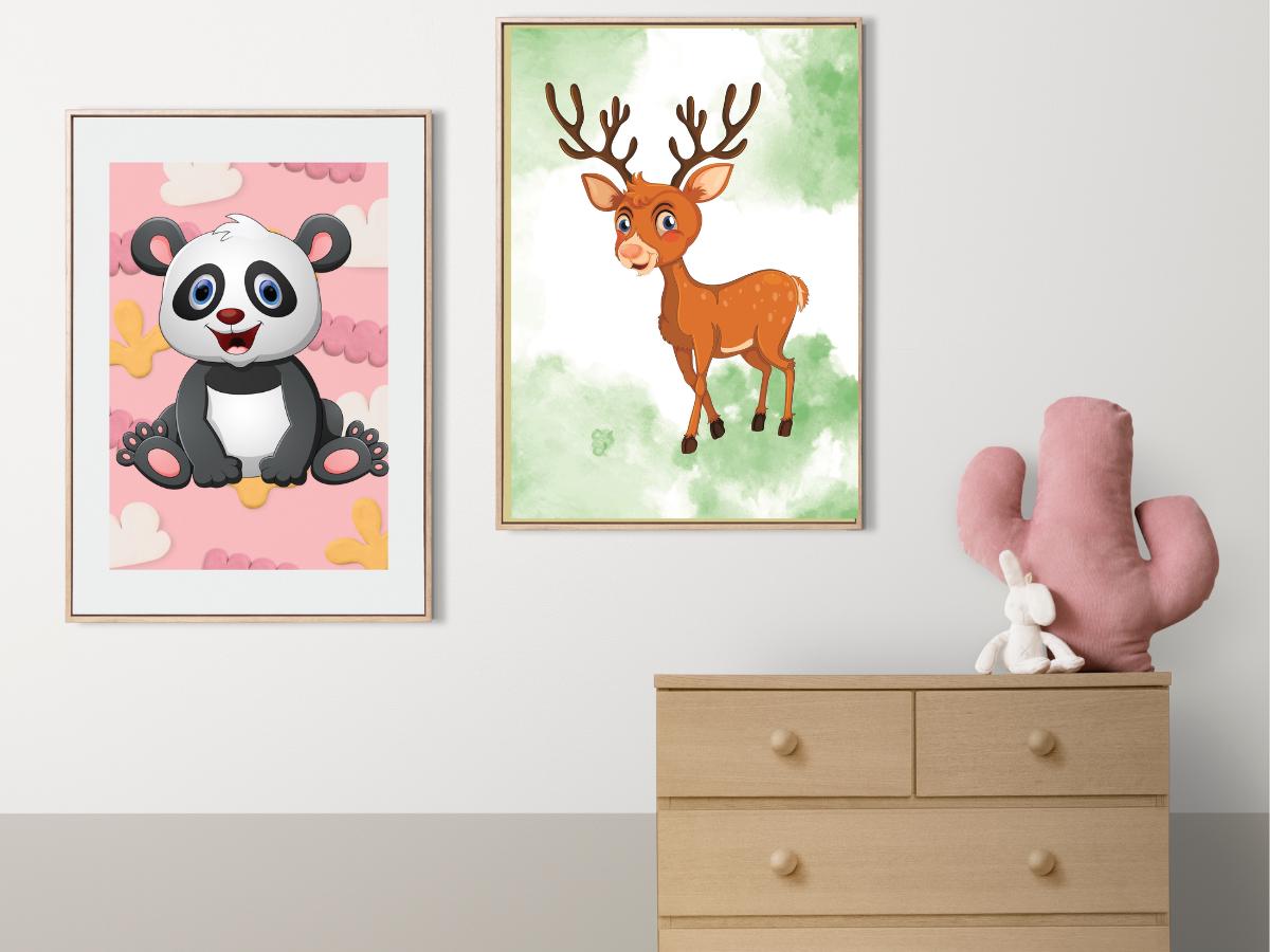 Cute Fox Cartoon Digital Printable Poster & Sticker | Nursery Fox Wall ...