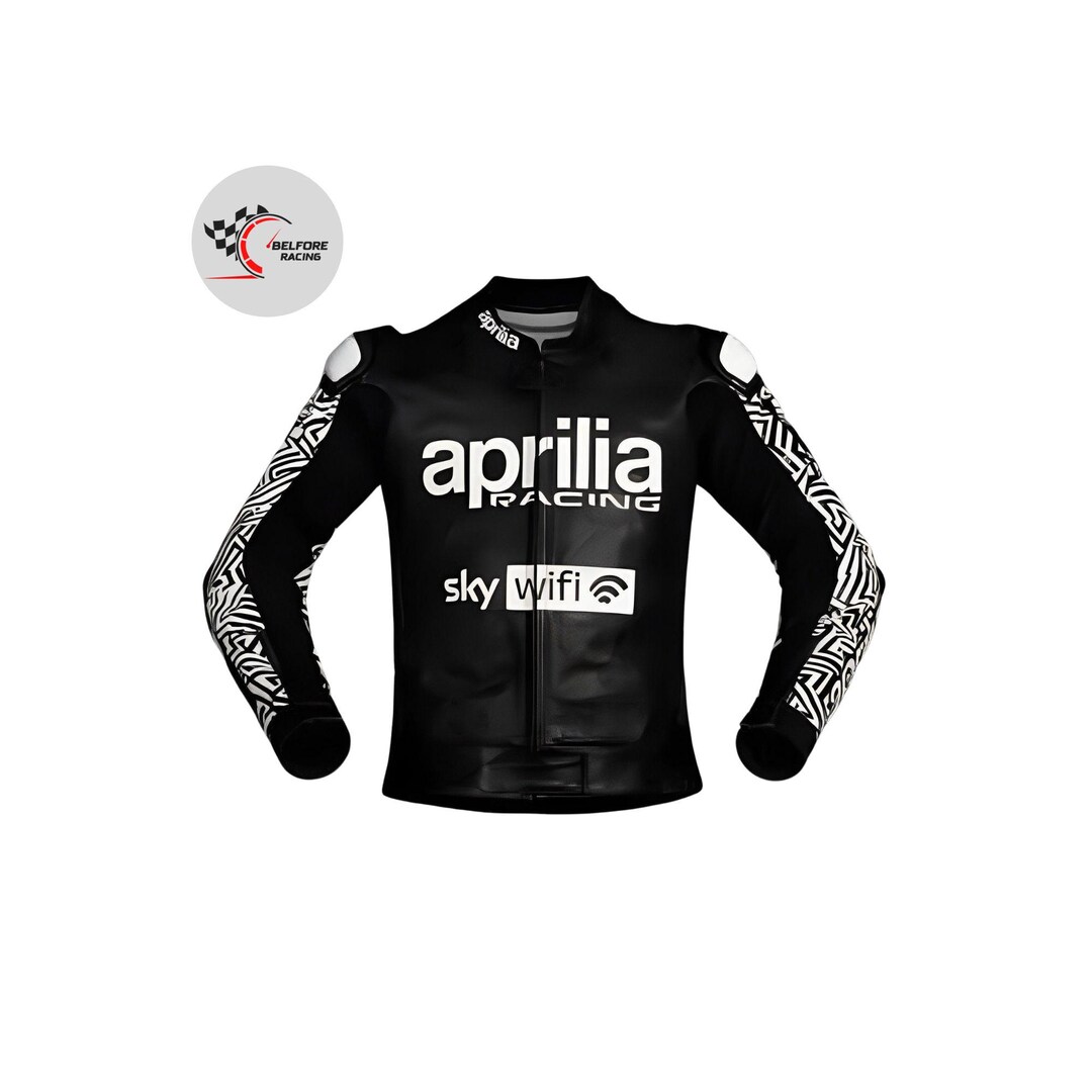 Aprilia Black Leather Jacket Motorbike Racing Real Custom Made Jacket ...