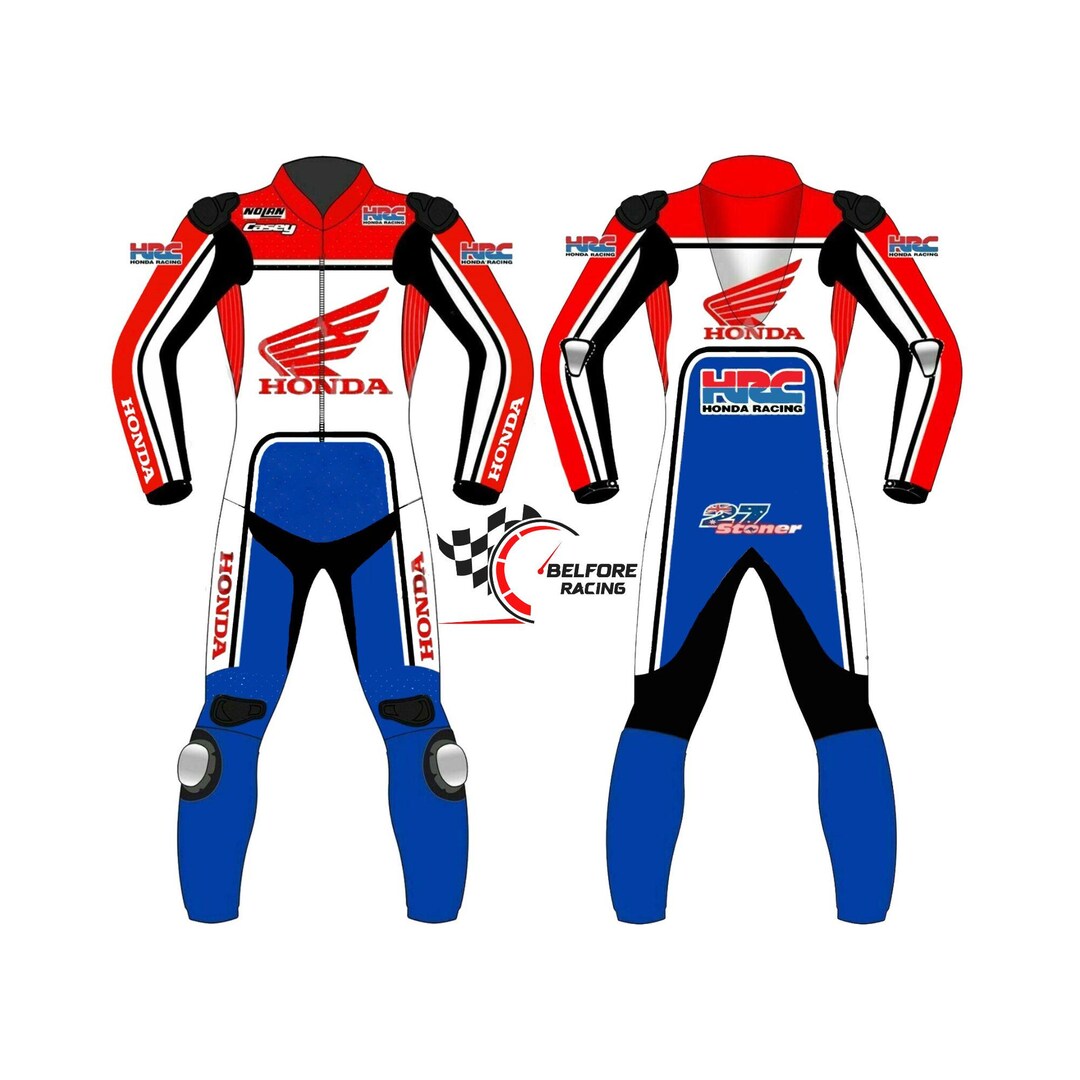Honda Hrc Motorbike Leather Racing Suit Custom Handmade Gift for Bikers ...