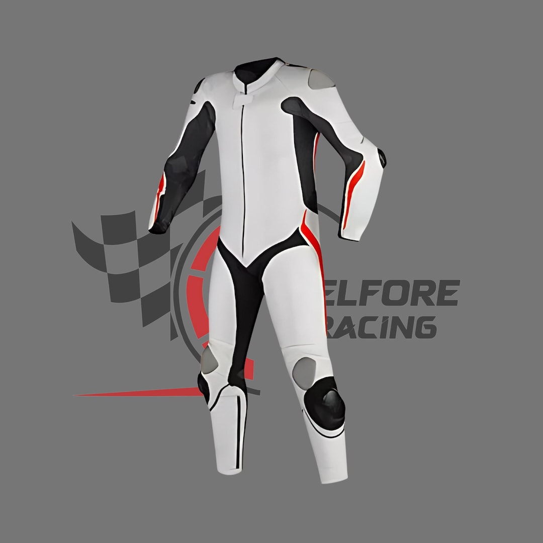 Motorbike Racing Suit Motorcycle Customized Cowhide White Leather Suit ...
